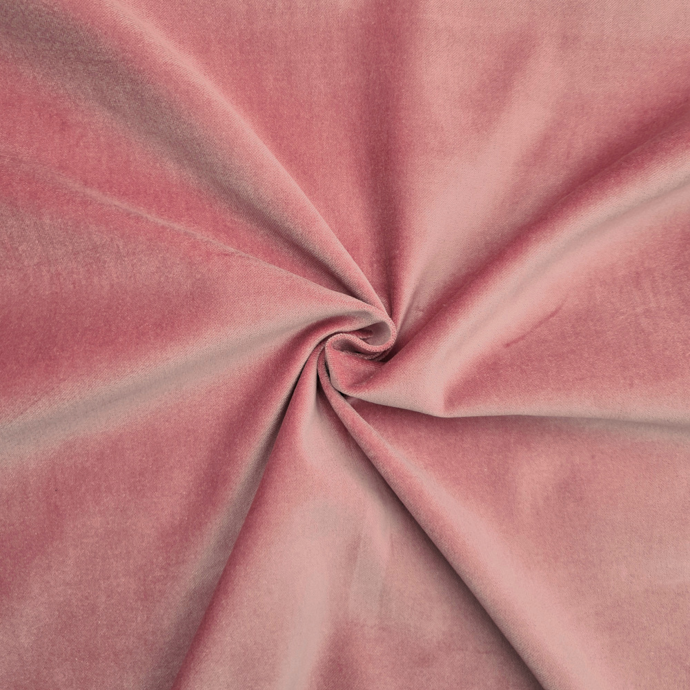 100% Cotton Velvet Dusky Pink fabric by the metre